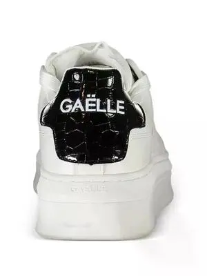 GAELLE PARIS Crocodile-effect Lace-up Sneakers