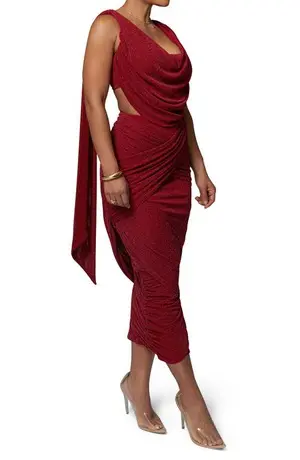 JLUXLABEL Divine Drape Sleeveless Glittered Dress