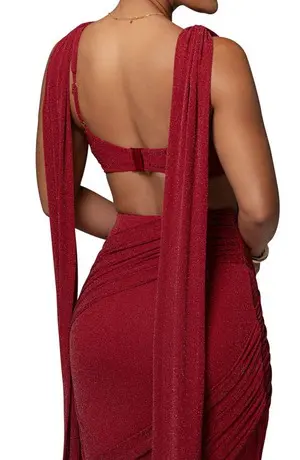 JLUXLABEL Divine Drape Sleeveless Glittered Dress