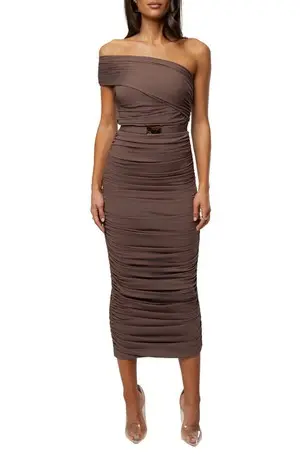 JLUXLABEL Opulent Ruched Midi Dress