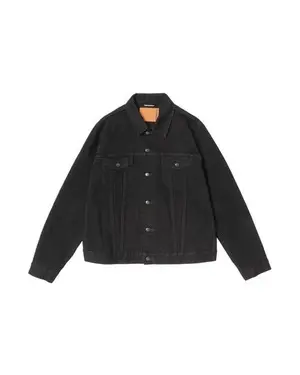 VOWELS Classic Trucker Denim Jacket - Black