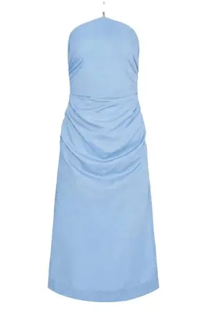 Onia Ruched Halter Midi Dress