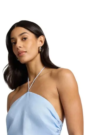 Onia Ruched Halter Midi Dress