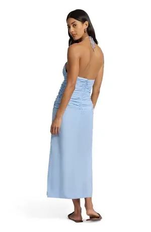 Onia Ruched Halter Midi Dress