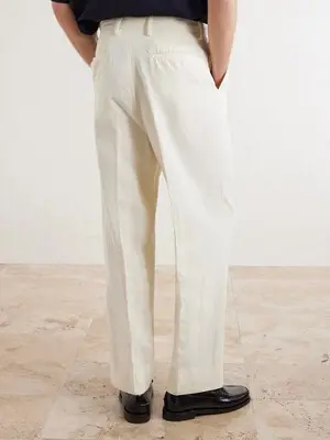 KAPTAIN SUNSHINE Tapered Cotton And Linen-blend Trousers