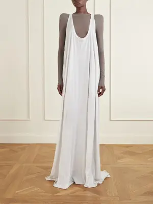 Rick Owens Helm Stretch-mesh Blouse - Gray