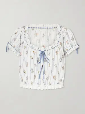DÔEN Nera Broderie Anglaise Organic Cotton Blouse
