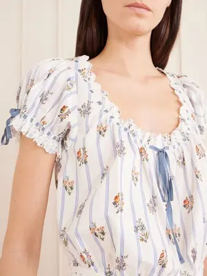 DÔEN Nera Broderie Anglaise Organic Cotton Blouse