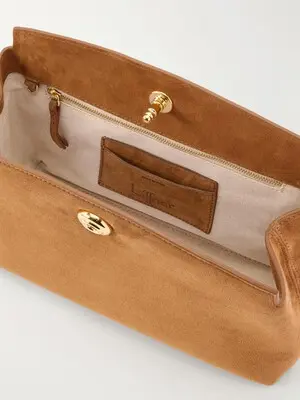 LIFFNER Pushlock Suede Pouch - Brown
