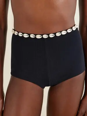 SARA CRISTINA Embellished Jersey Bikini Bottoms