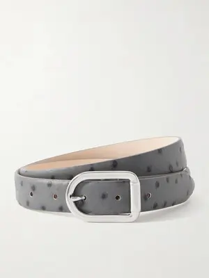 DEHANCHE Mija Ostrich Leather Belt - Gray