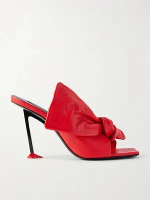 Givenchy Boudoir Bow-embellished Leather Mules