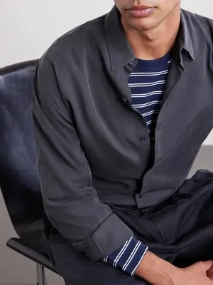 KAPTAIN SUNSHINE Silk-gabardine Shirt - Gray