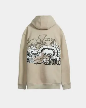 ECKO Graffiti Pullover Hoodie - Beige