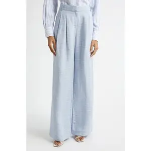 Ramy Brook Oscar Wide Leg Linen Blend Pants - Bazaar Blue Linen