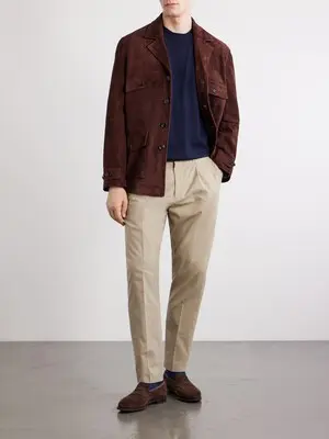 Paul Smith Straight-leg Pleated Organic Cotton-twill Trousers