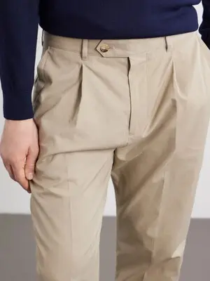 Paul Smith Straight-leg Pleated Organic Cotton-twill Trousers