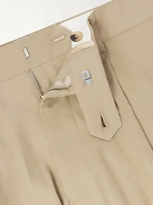 Paul Smith Straight-leg Pleated Organic Cotton-twill Trousers