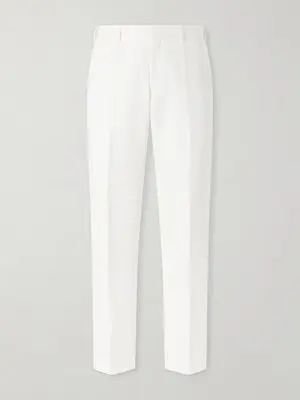 Paul Smith Straight-leg Cotton And Linen-blend Twill Trousers - White