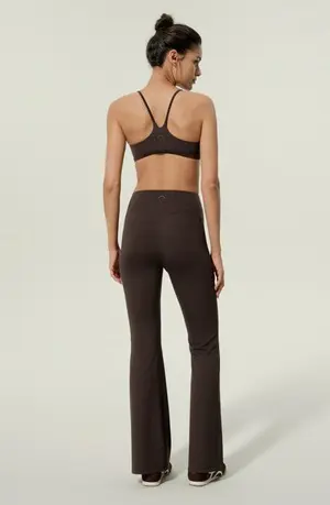 Lilysilk Silk Contour High-rise Flared Leggings - Coffee Bean