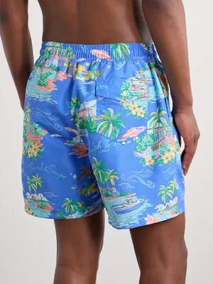 Polo Ralph Lauren Straight-leg Printed Recycled Swim Shorts - Blue