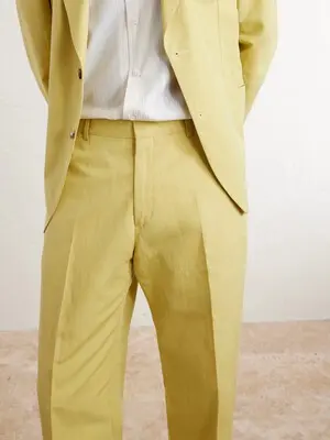 Paul Smith Straight-leg Cotton And Linen-blend Trousers