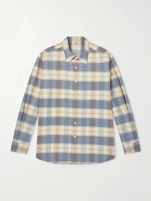 Auralee Checked Wool-poplin Shirt