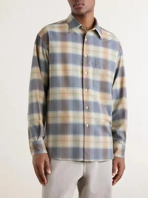 Auralee Checked Wool-poplin Shirt