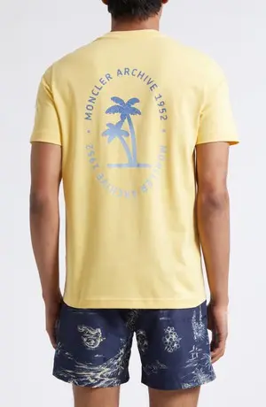 Moncler Logo Patch Embroidered Cotton Pocket T-shirt - Hay
