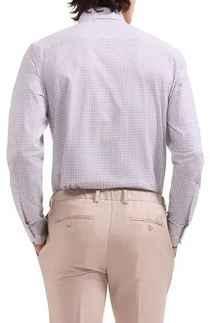 Bugatchi Jules Ooohcotton® Check Button-down Shirt - Limestone