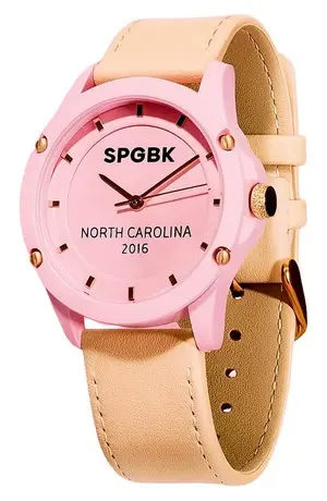 SPGBK WATCHES Leather Strap Watch - Candy Pink
