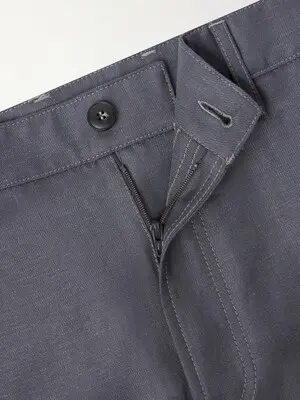 Canali Straight-leg Wool And Linen-blend Twill Suit Trousers - Blue