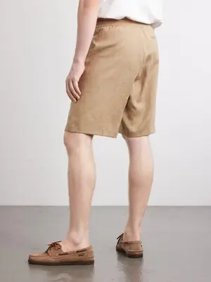Paul Smith Pleated Linen Drawstring Shorts - Neutrals