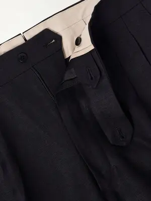 STOFFA Wide-leg Pleated Linen Trousers - Black