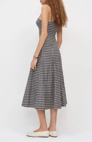 REFORMATION Kailani Plaid Midi Dress - Beacon Check