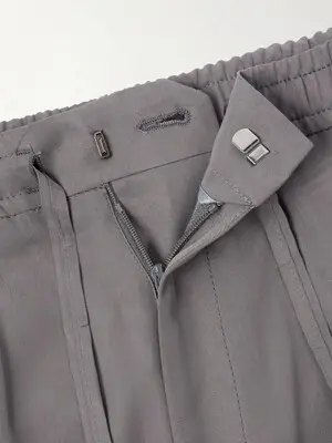 Canali Straight-leg Lyocell Drawstring Trousers - Gray
