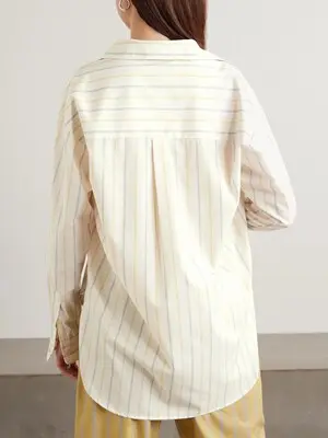 JAMIE HALLER Essential Striped Cotton-poplin Shirt - Neutrals