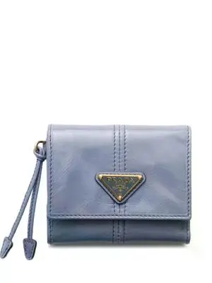 Prada Small Leather Wallet Blue