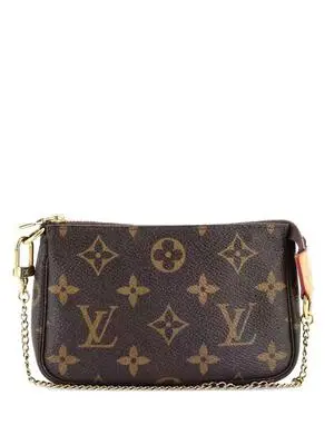 LOUIS VUITTON Pochette Accessoires Monogram Canvas Mini Clutch - Brown