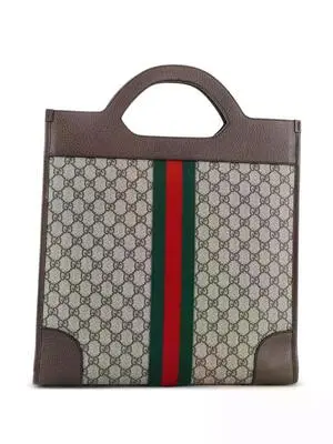 Gucci Ophidia Cut Out Handle Gg Coated Canvas Medium Tote Bag