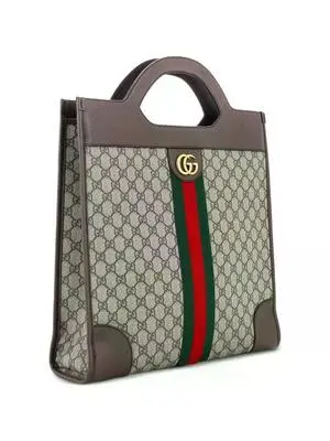 Gucci Ophidia Cut Out Handle Gg Coated Canvas Medium Tote Bag