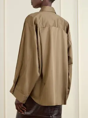 THE FRANKIE SHOP Tila Cotton-poplin Shirt - Brown