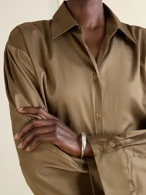 THE FRANKIE SHOP Tila Cotton-poplin Shirt - Brown