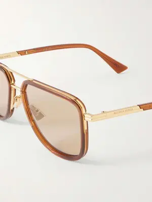 Bottega Veneta Aviator Metal Sunglasses