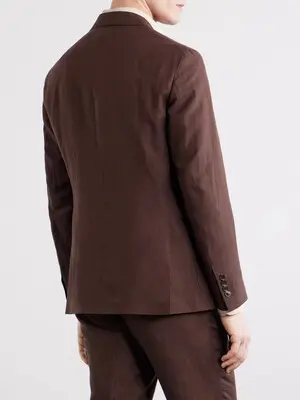 Ralph Lauren Purple Label Silk And Linen-blend Suit Jacket