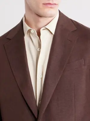 Ralph Lauren Purple Label Silk And Linen-blend Suit Jacket