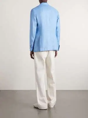 DE PETRILLO Double-breasted Linen Blazer