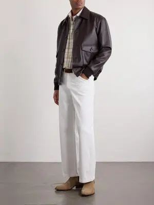 Ralph Lauren Purple Label Checked Hemp And Cotton-blend Twill Shirt - Neutrals