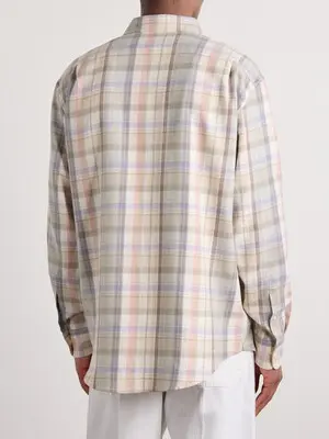 Ralph Lauren Purple Label Checked Hemp And Cotton-blend Twill Shirt - Neutrals