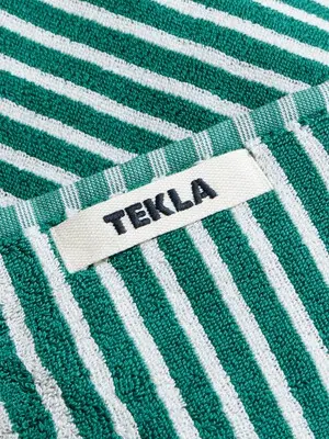 TEKLA Set Of Three Logo-appliquéd Striped Organic Cotton Towels